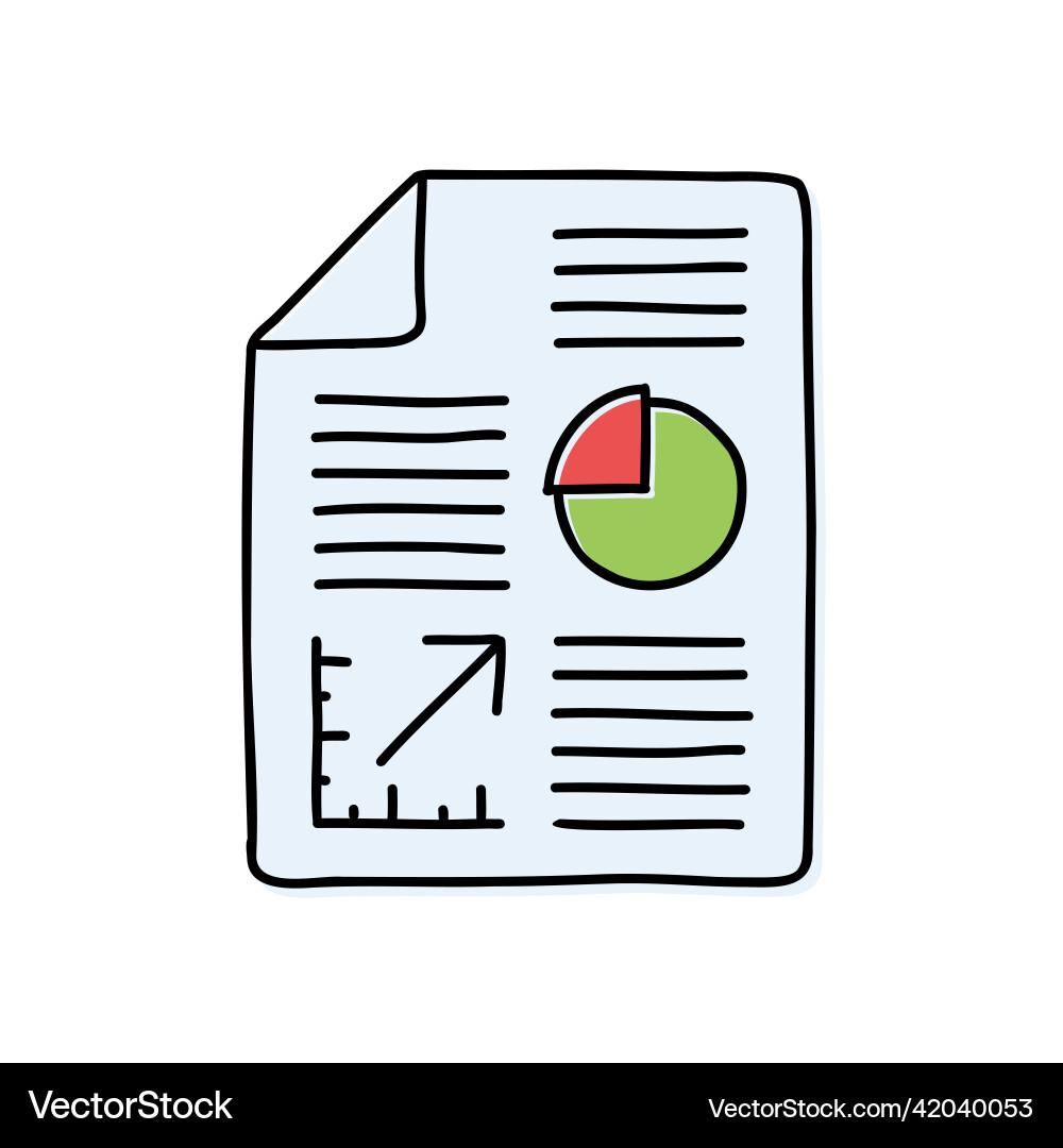 Hand drawn business report icon Royalty Free Vector Image