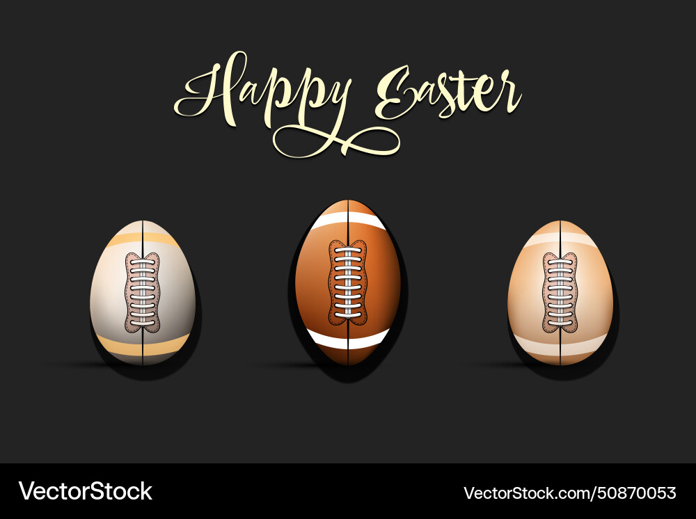 Happy easter eggs shaped football balls Royalty Free Vector
