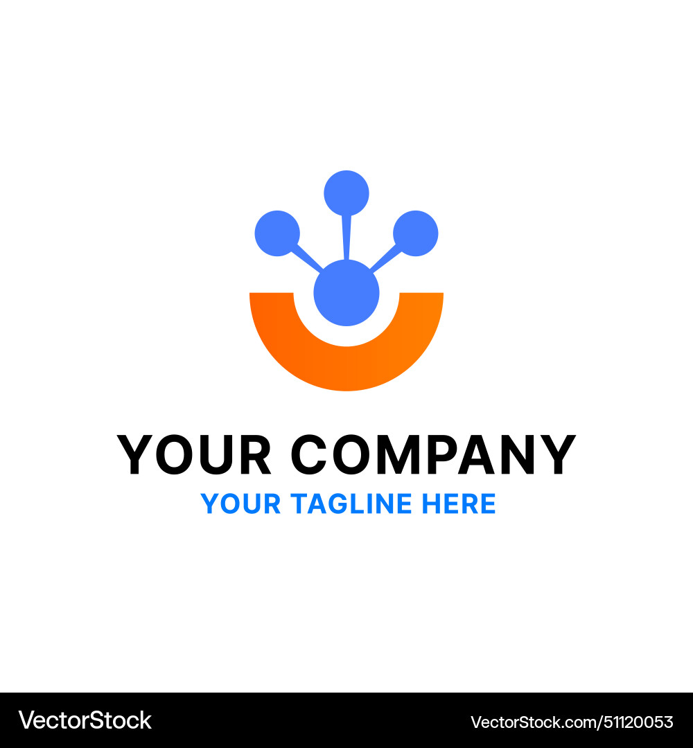 Happy human social connect hub logo Royalty Free Vector