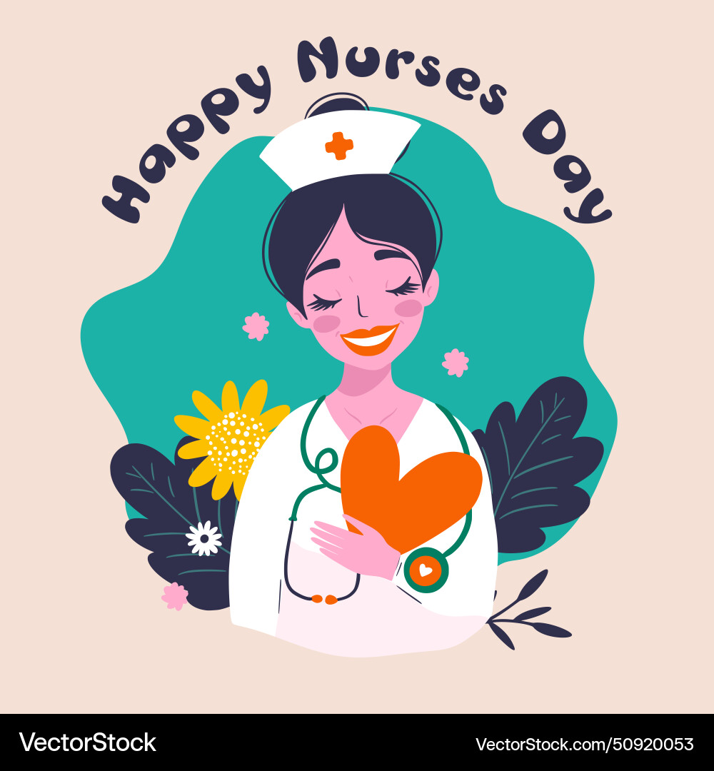 Happy nurses day greeting card for nurse Vector Image