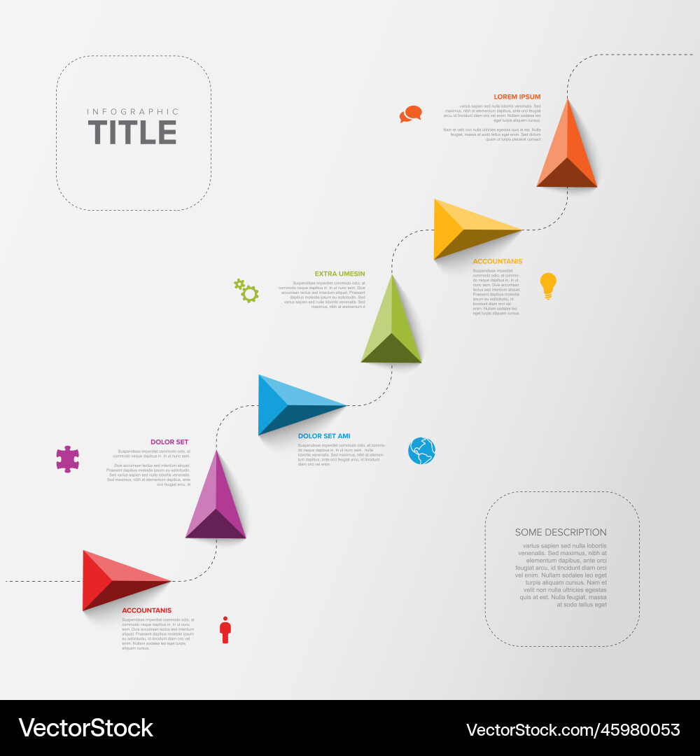 Infographic stairs steps timeline template Vector Image