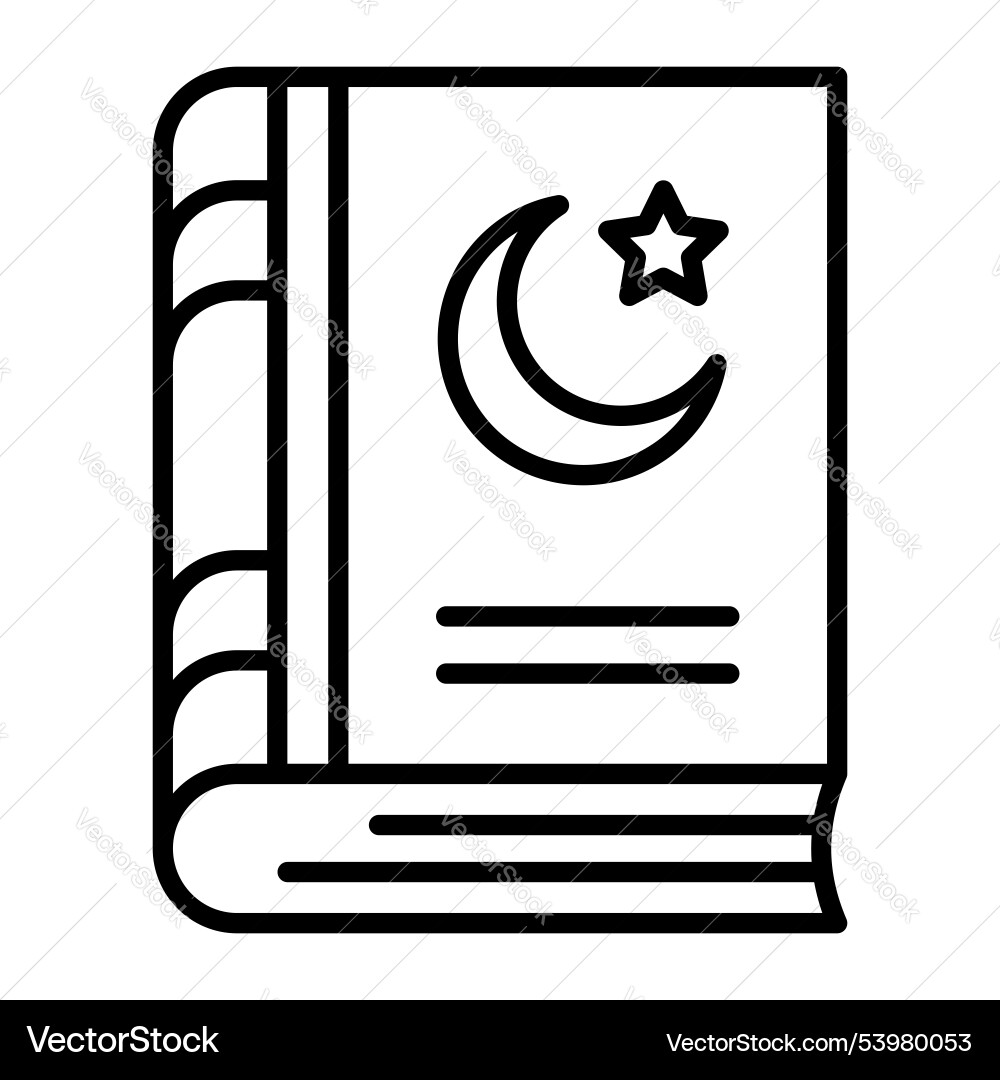 Islamic book in modern style easy to use icon Vector Image