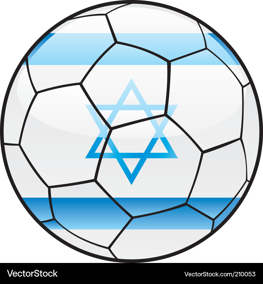 Israel flag on soccer ball Royalty Free Vector Image