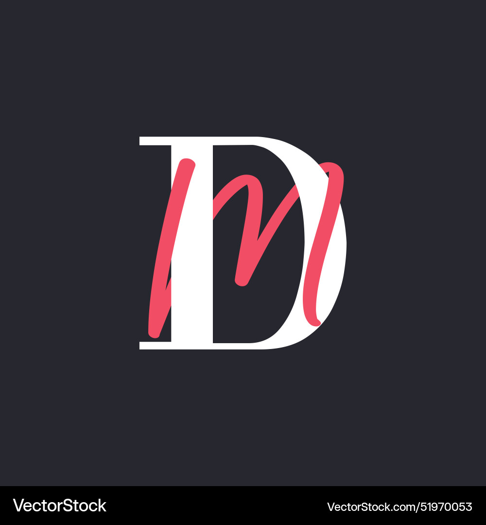 Letter dm logo perfectly blended initials dm Vector Image