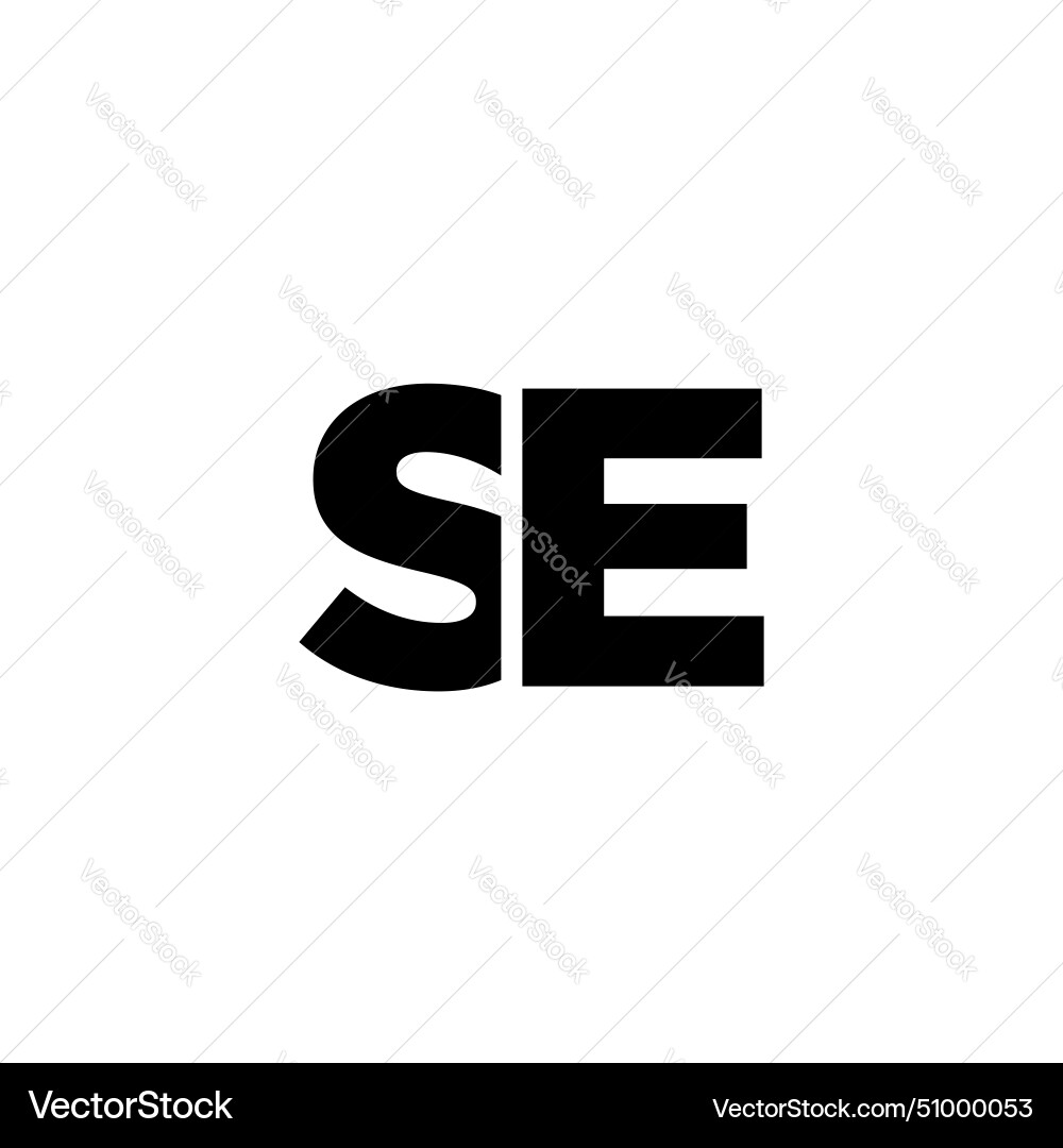 Letter s and e se logo design template minimal Vector Image