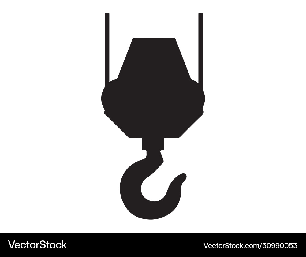 Lifting hook silhouette art Royalty Free Vector Image