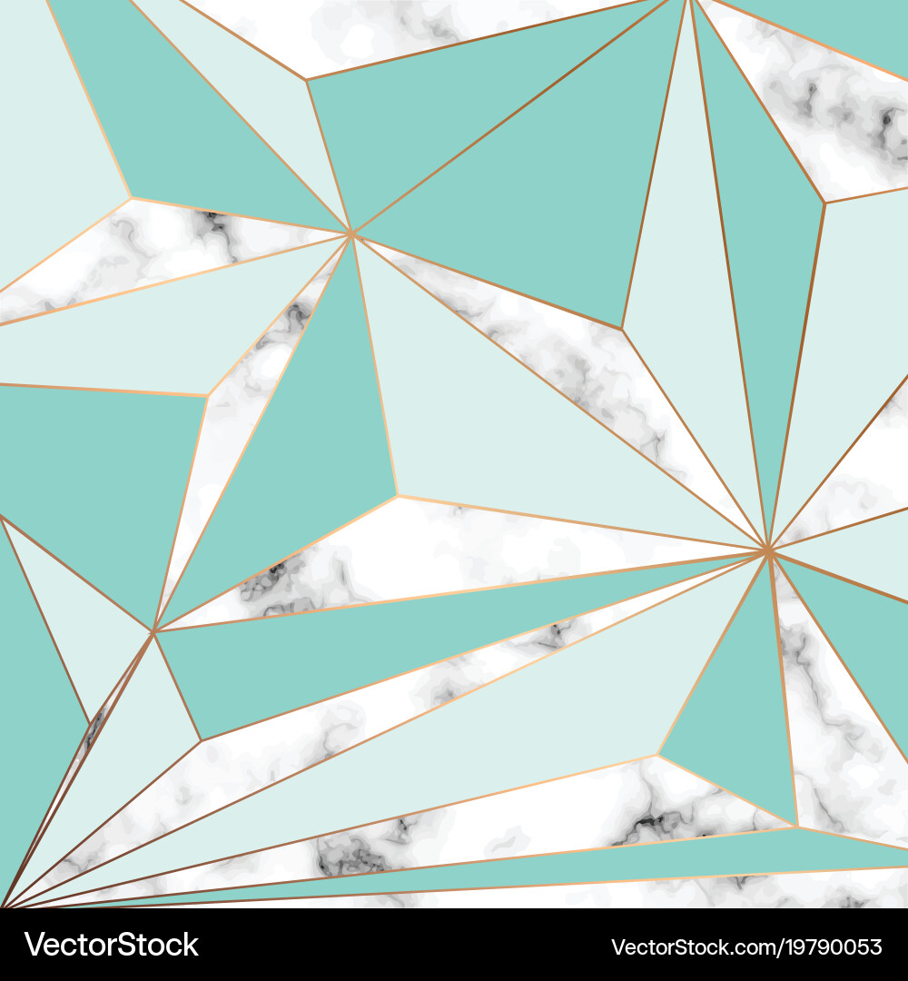 Marble texture design with golden geometric lines Vector Image