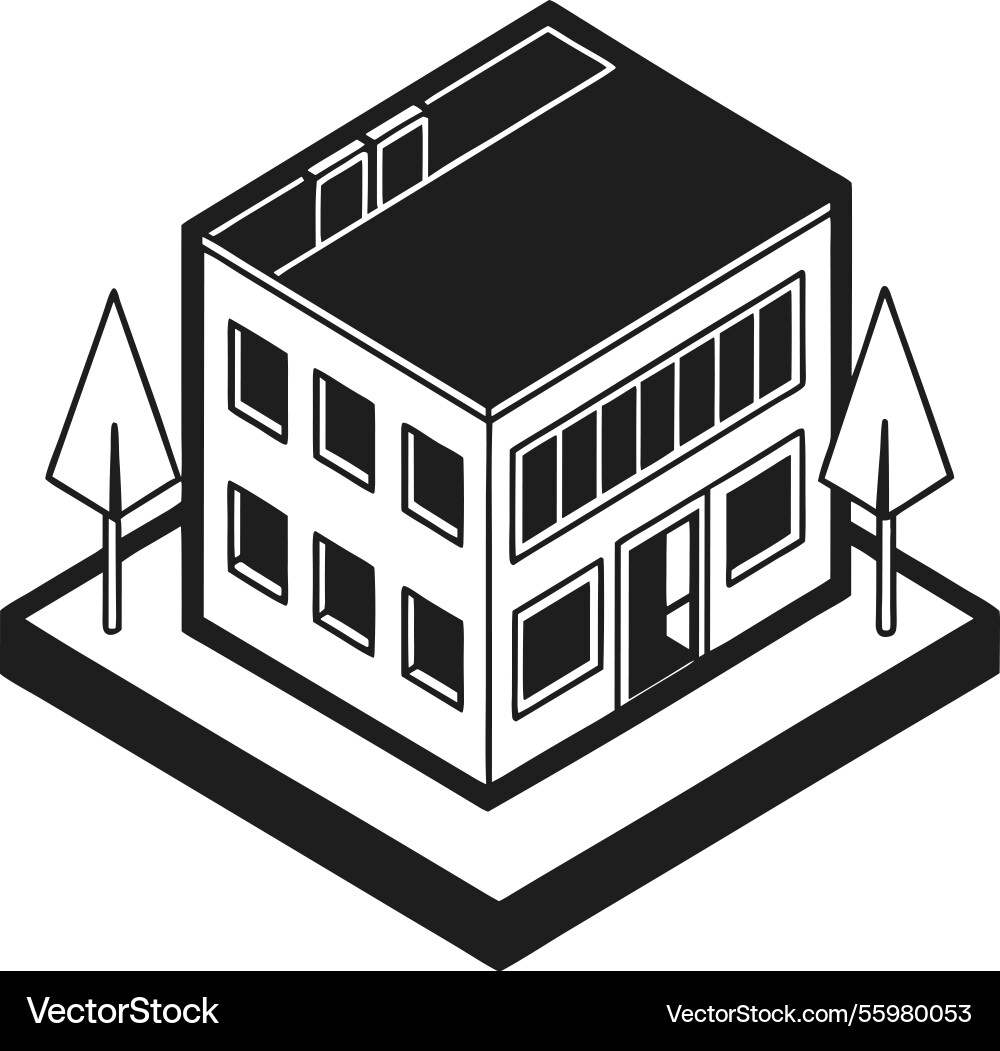 Modern isometric office building for architecture Vector Image