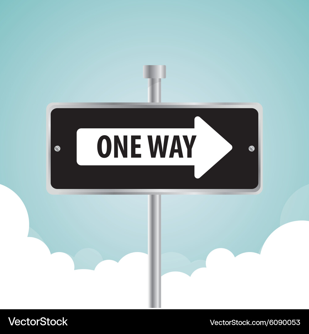One way road sign advertising design Royalty Free Vector