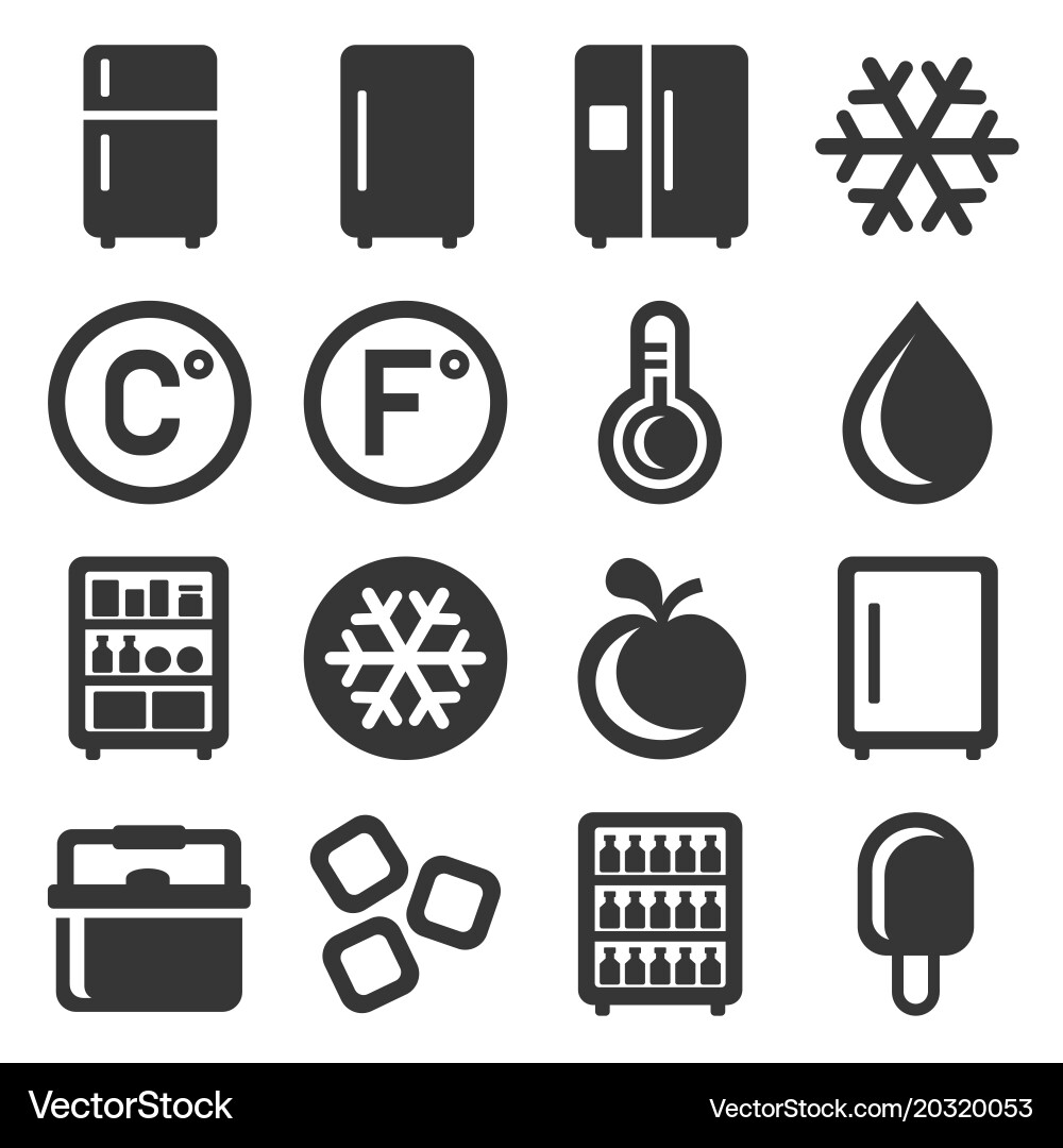 Refrigerator icons set on white background Vector Image
