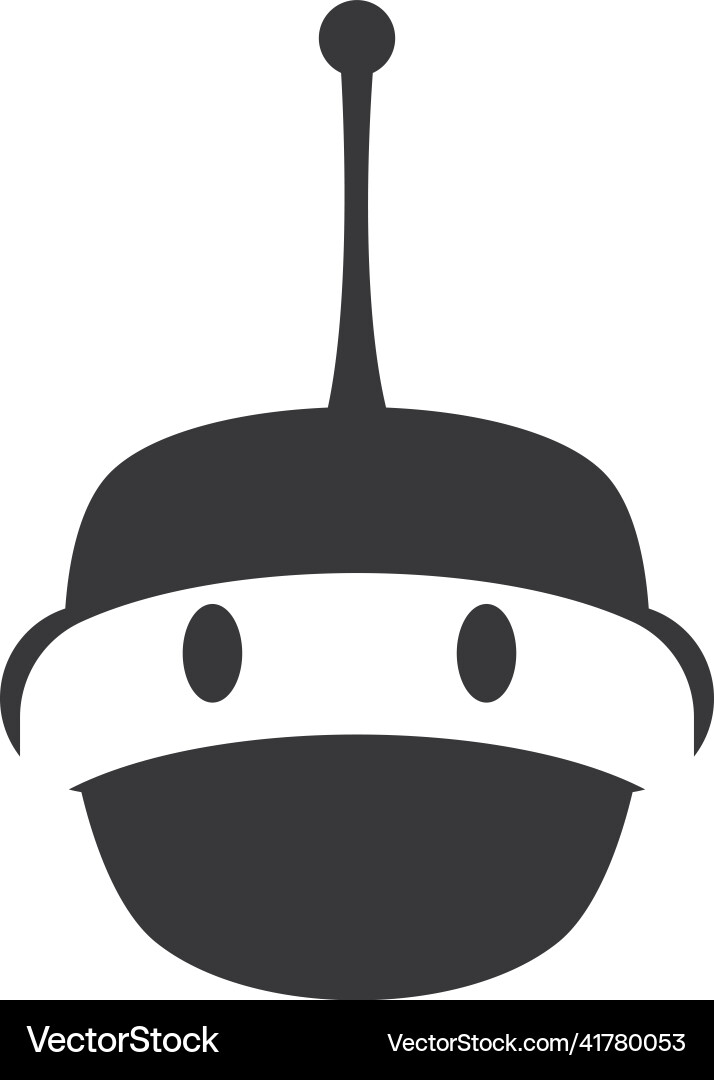 Robot head logo Royalty Free Vector Image - VectorStock