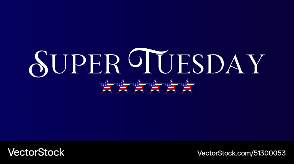 Rockymountain super tuesday stylish text design Vector Image