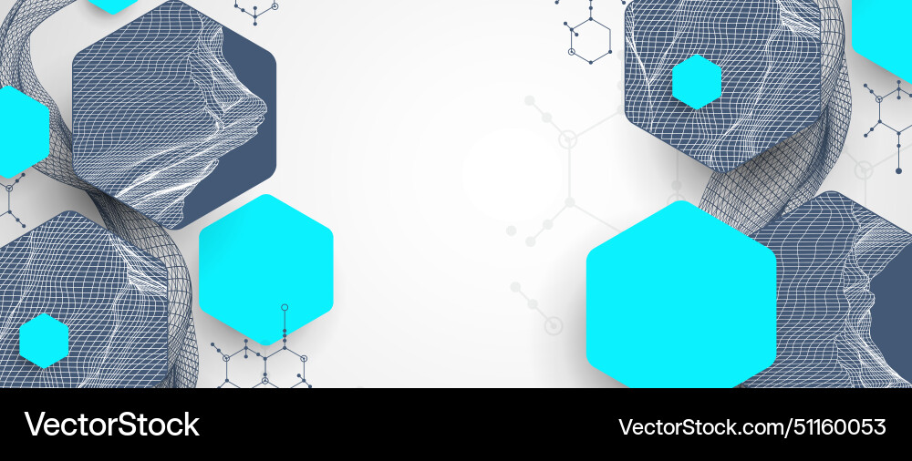 Scientific and technological background wireframe Vector Image