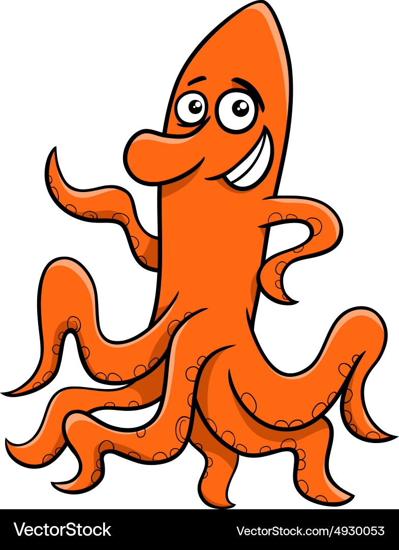 Sea octopus cartoon Royalty Free Vector Image - VectorStock