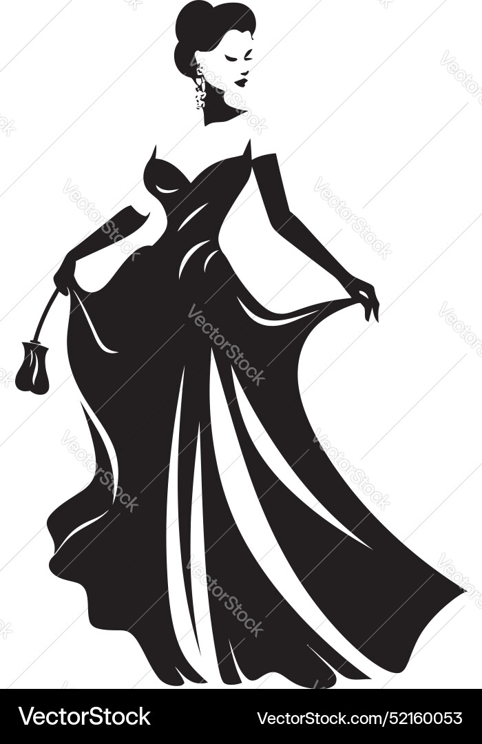 Stylish sophistication glamorous lady emblem Vector Image