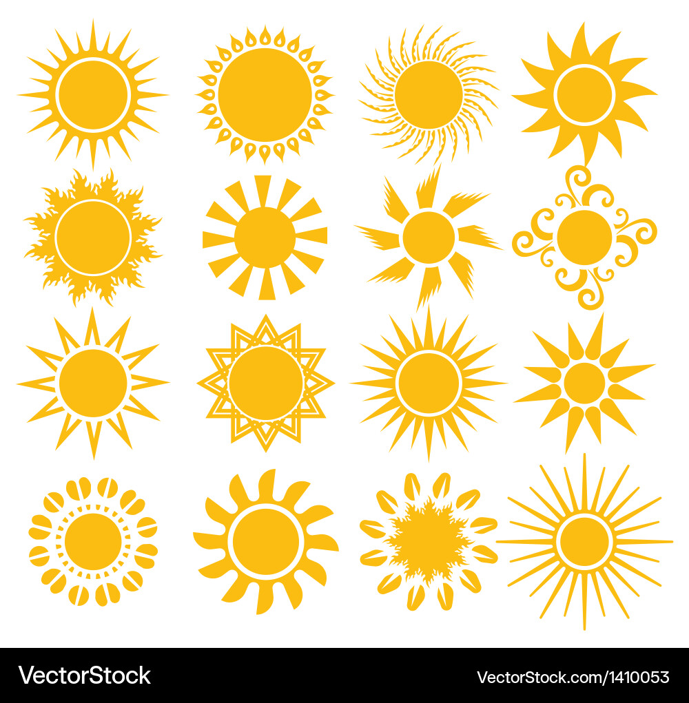 Sun Elements Collection Royalty Free Vector Image