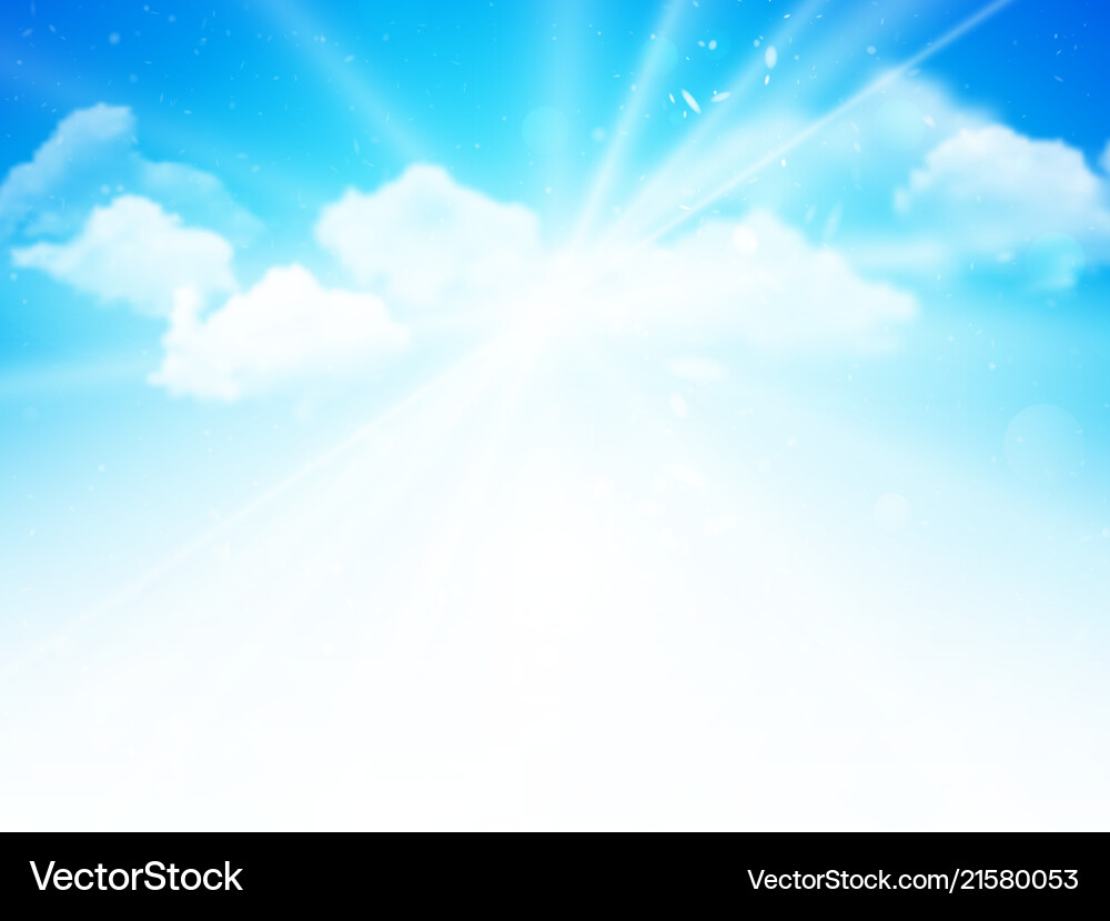 Sunshine sky abstract blue clouds background Vector Image
