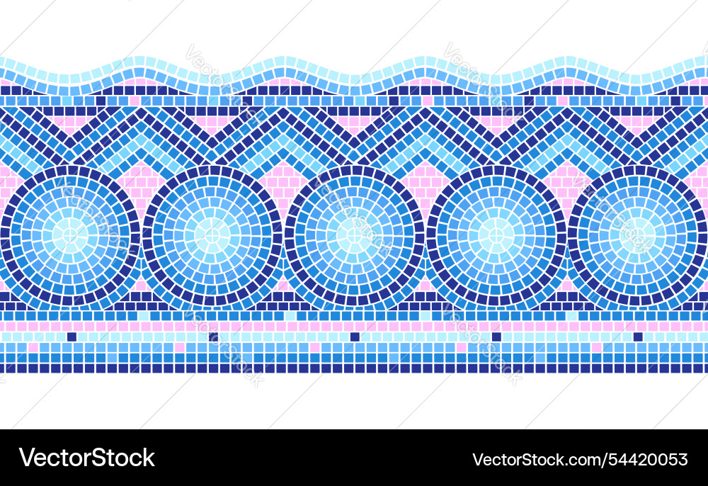 Swimming pool tile border with mosaic pattern Vector Image