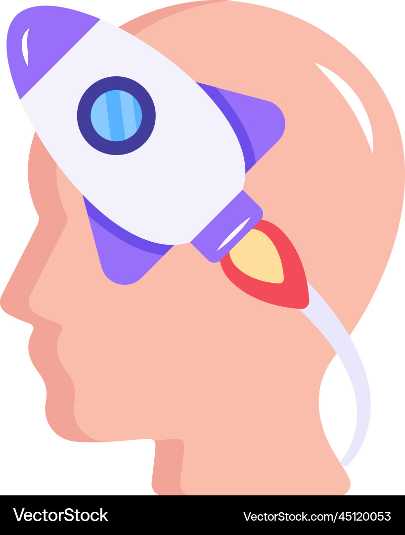 Trendy flat icon of startup mind Royalty Free Vector Image