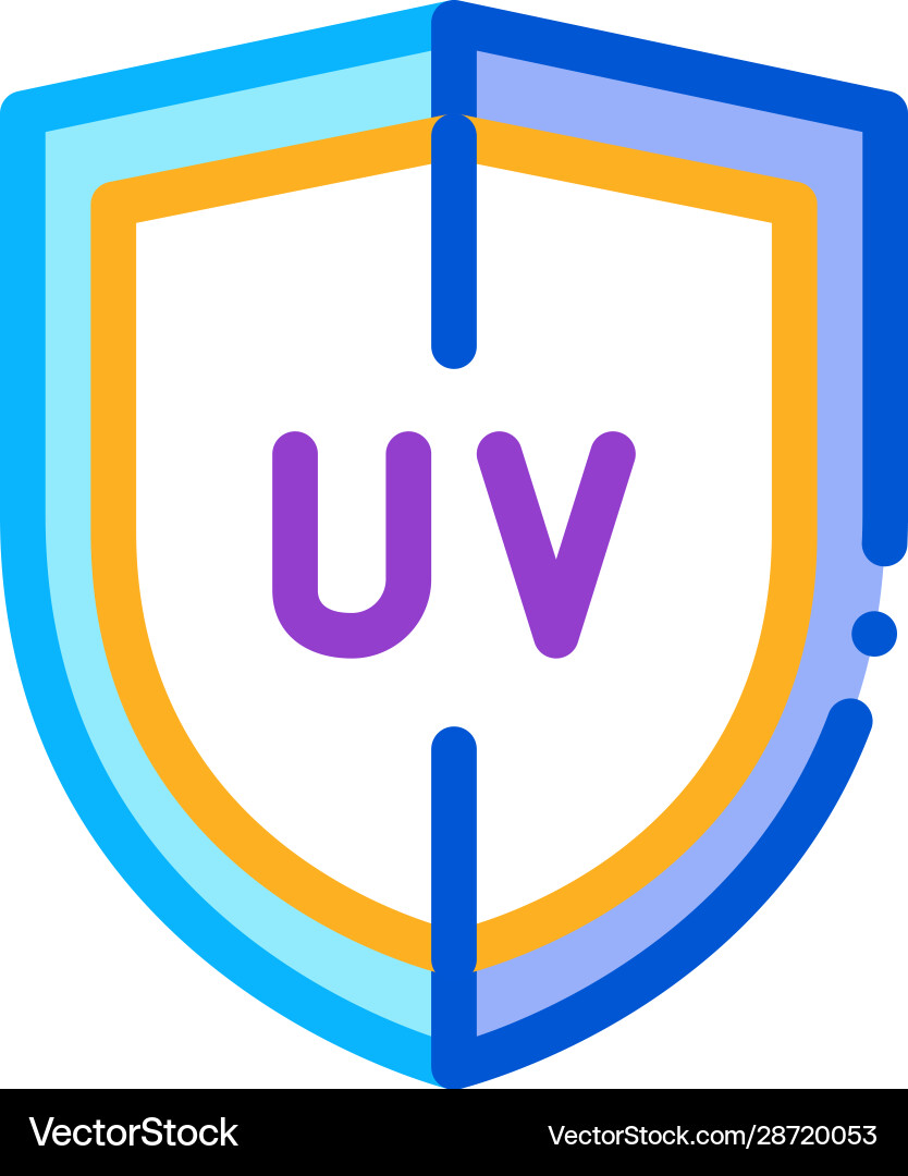 Uv protection icon outline Royalty Free Vector Image