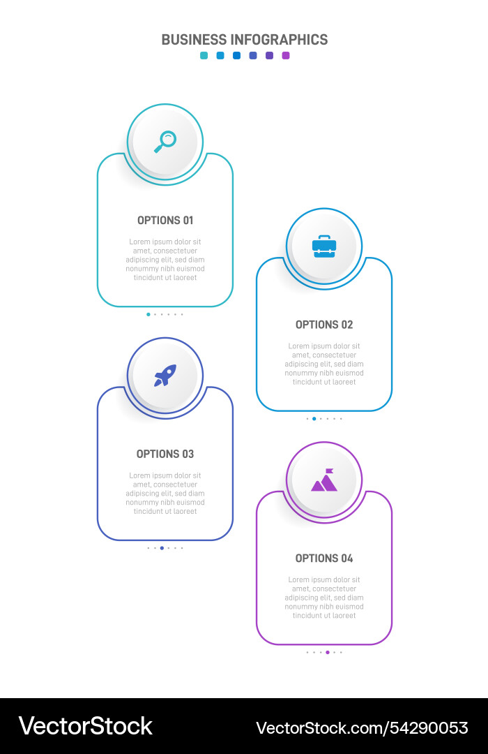 Vertical progress bar featuring 4 arrow-shaped Vector Image