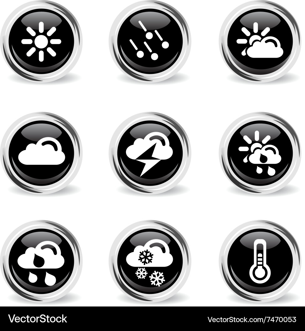 Weather simple icons Royalty Free Vector Image