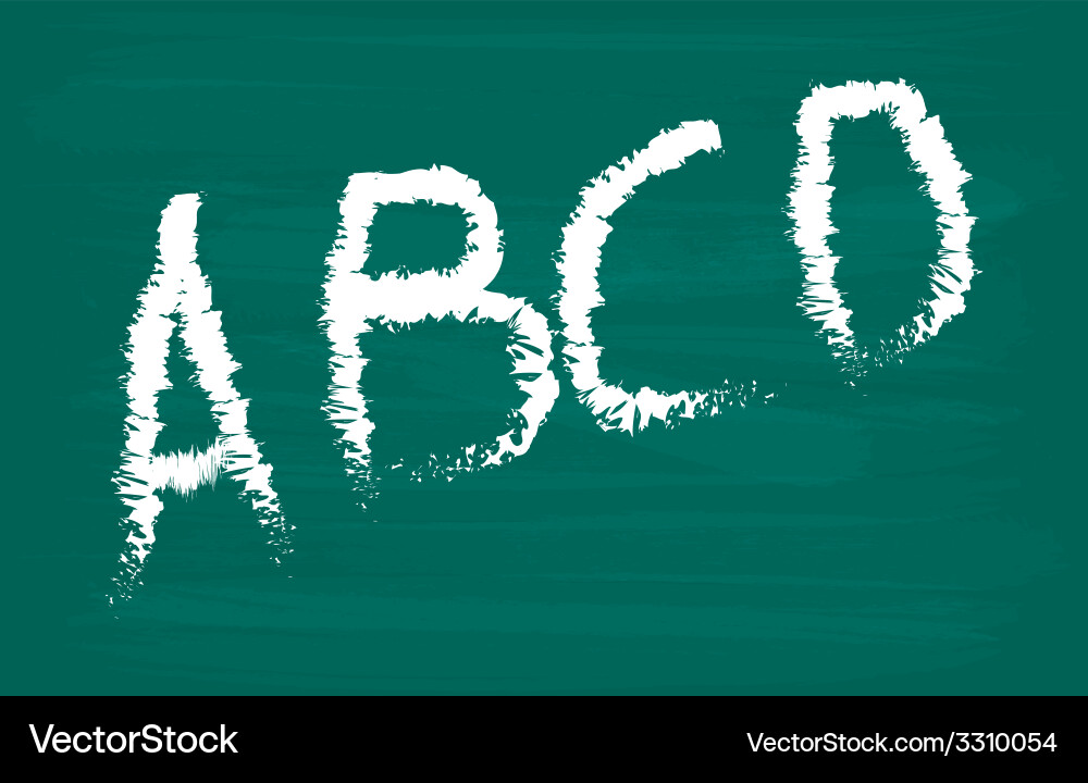 Alphabet on chalkboard letters a b c d Royalty Free Vector
