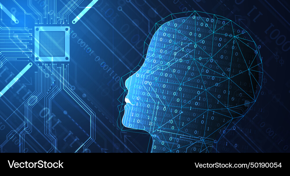 Artificial intelligence technical background Vector Image