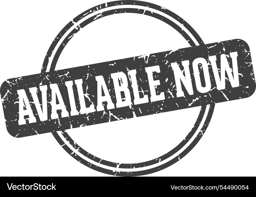 Available now stamp Royalty Free Vector Image - VectorStock
