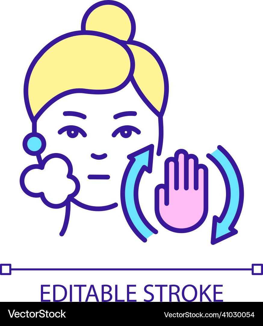 Avoid face overwashing rgb color icon Royalty Free Vector