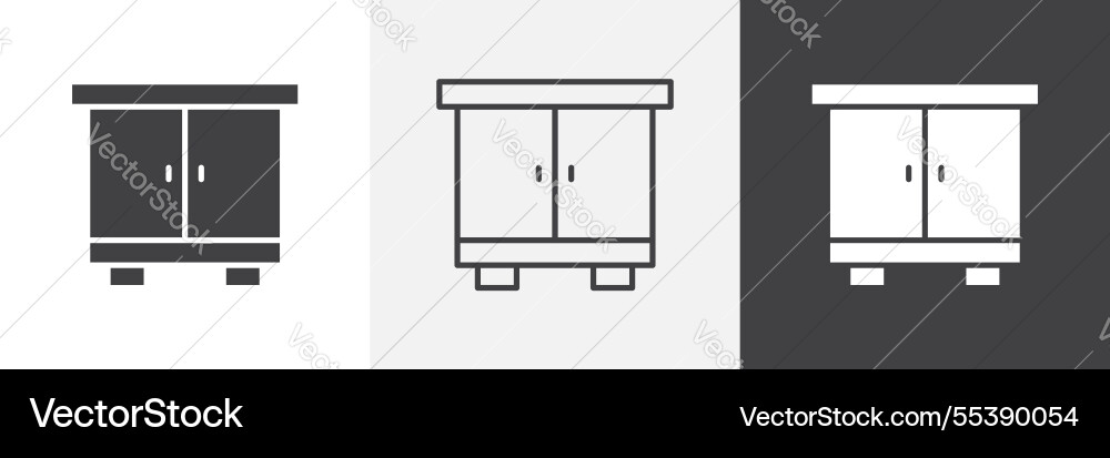 Cabinet icons graphics pack Royalty Free Vector Image