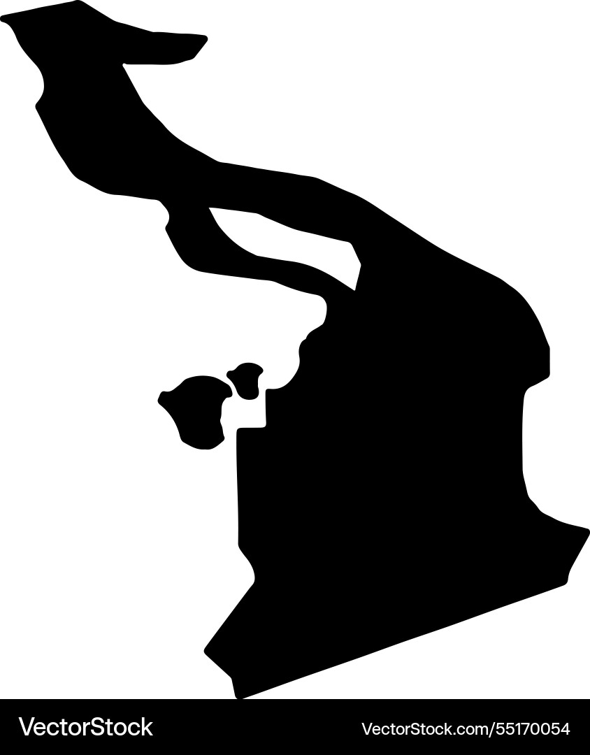 Central abaco the bahamas silhouette map Vector Image