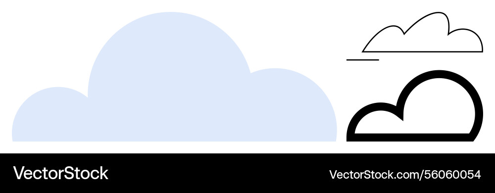 Cloud designs in minimalist styles for versatile Vector Image