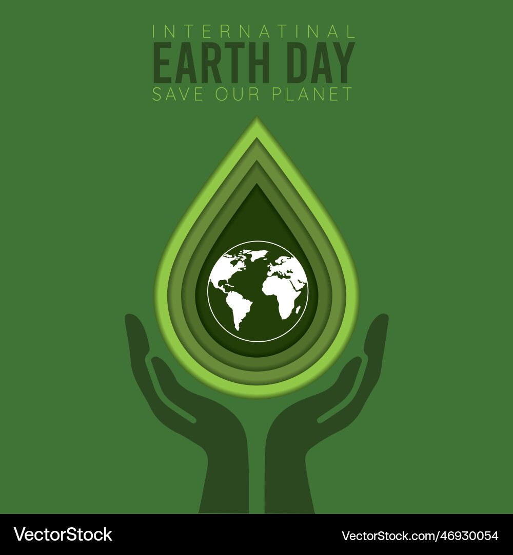 Colored earth day poster hands holding planet Vector Image