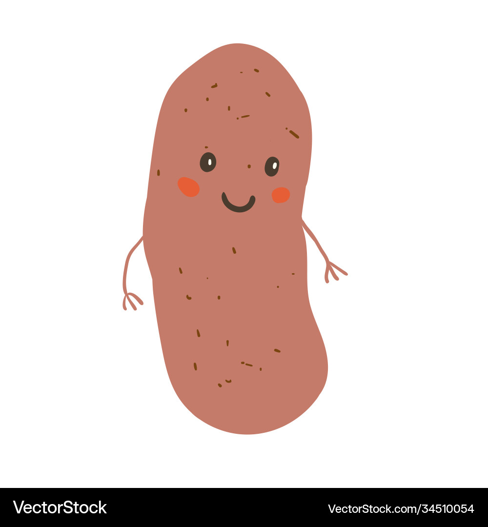 Cute potato character isolated on white Royalty Free Vector