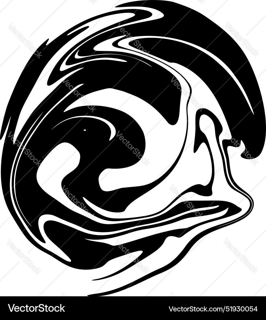 Distorted liquid black swirl Royalty Free Vector Image