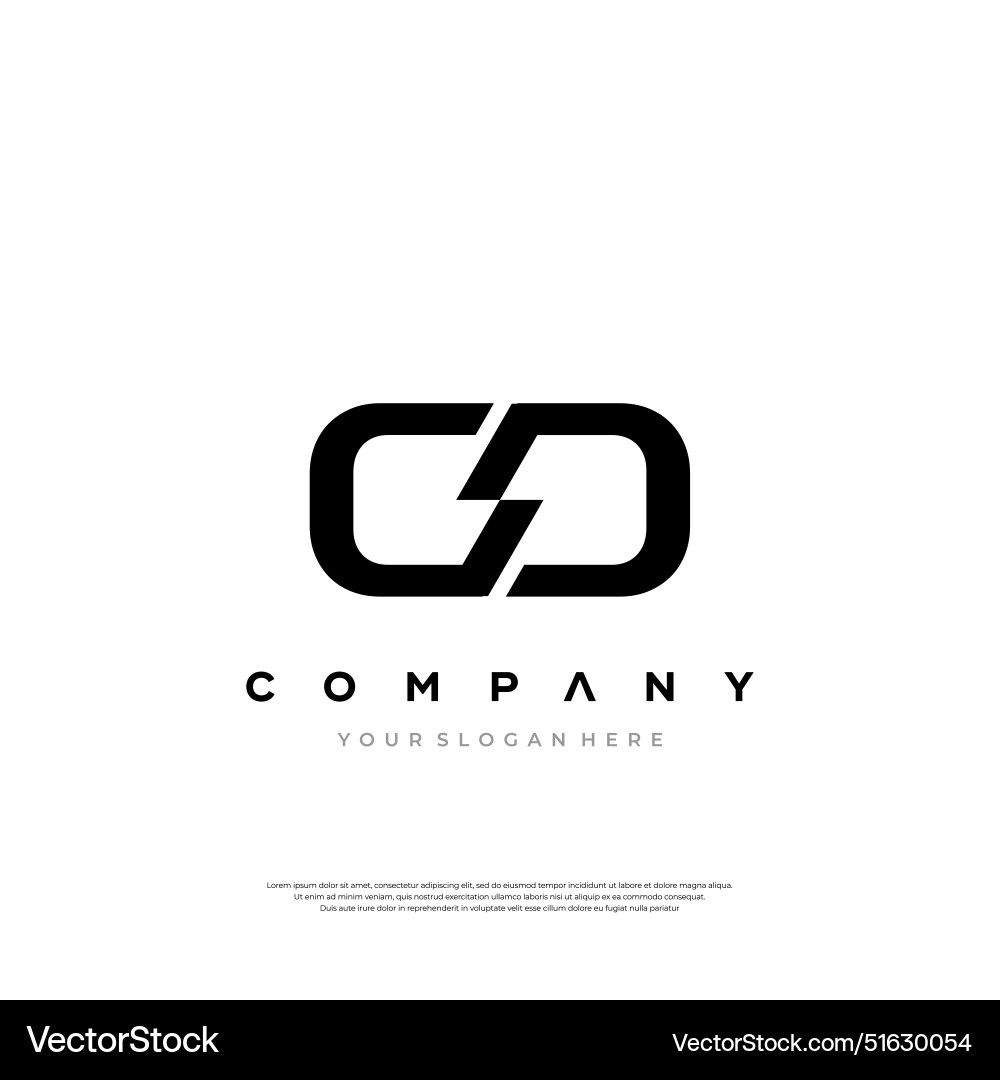 Elegant cd monogram logo Royalty Free Vector Image