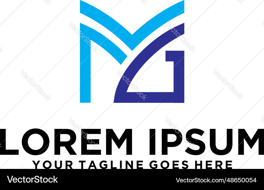 Mg letter company logo design Royalty Free Vector Image