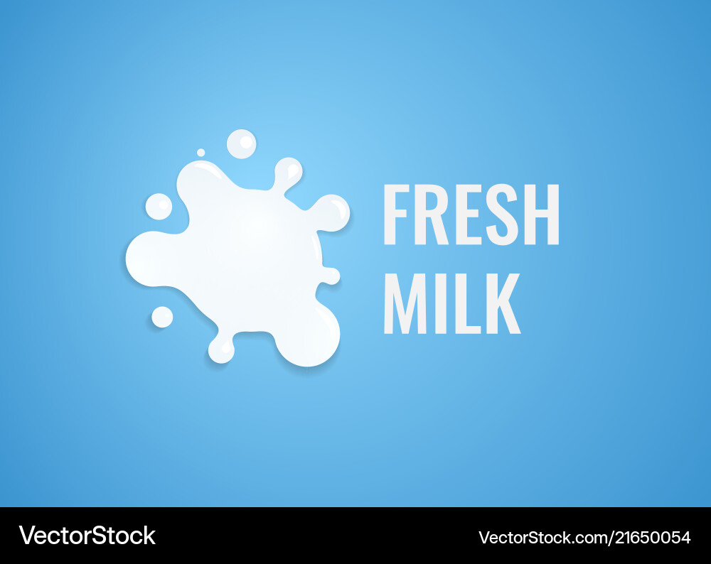 Milch-Logo mit weißem Spritzer von Emblem Vektorbild