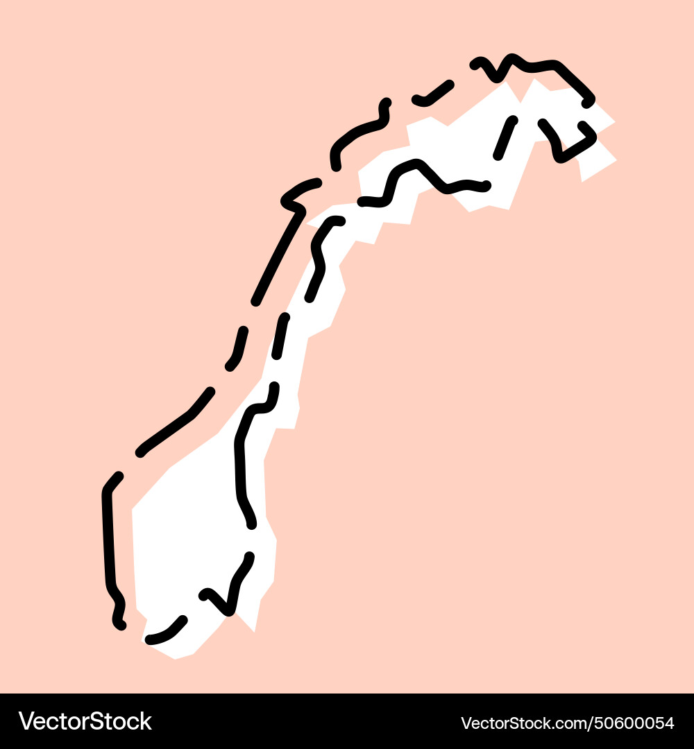 Norway simplified map Royalty Free Vector Image