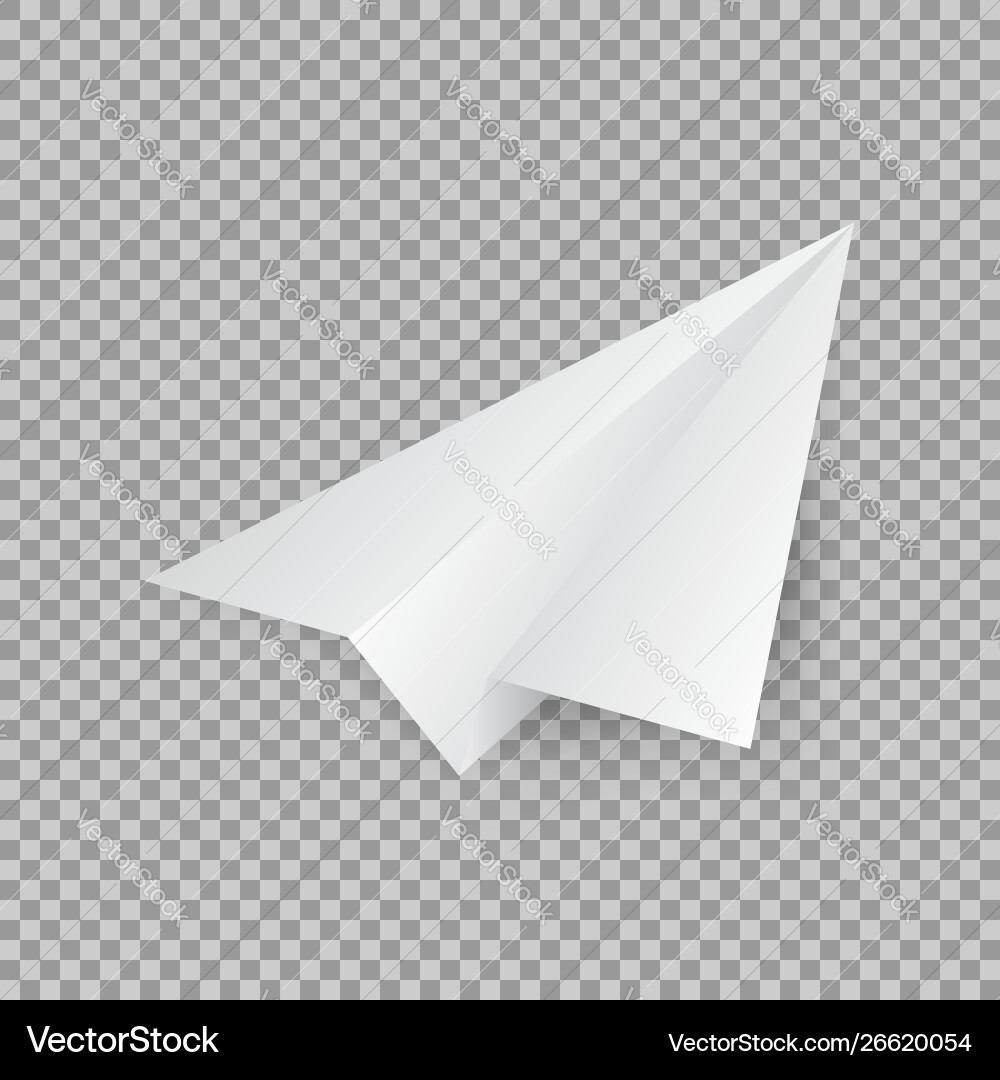 Paper plan isolated on transparent background Vector Image