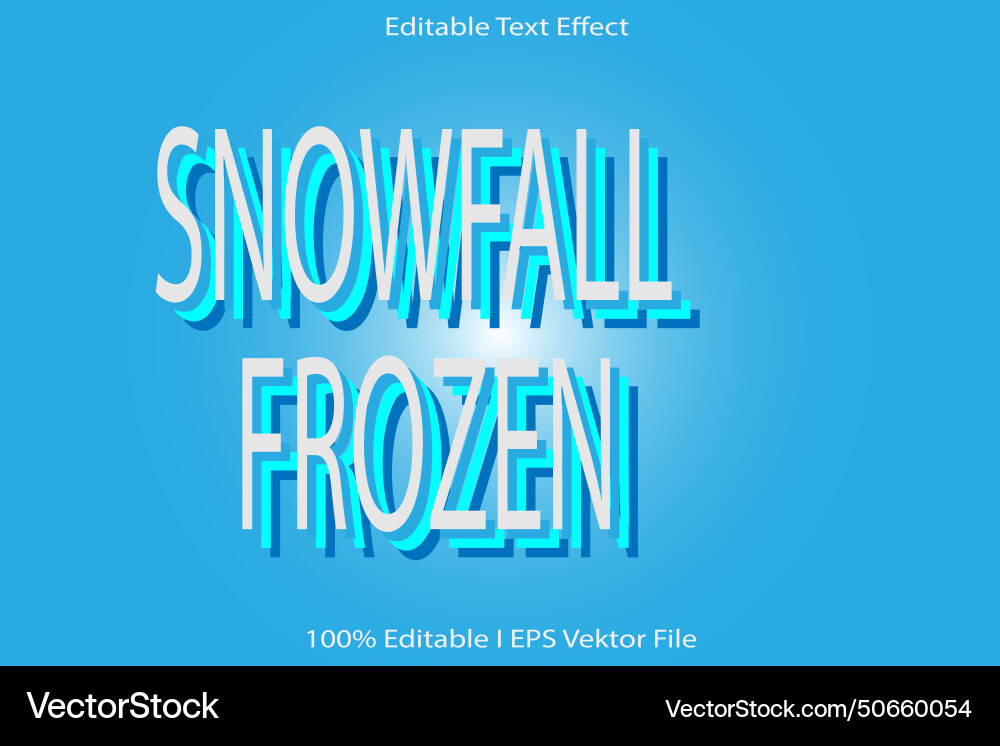 Snowfall frozen editable text effect Royalty Free Vector