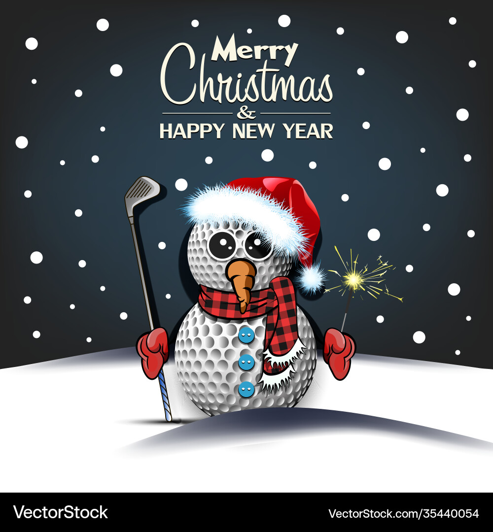 Snowman from golf balls Royalty Free Vector Image