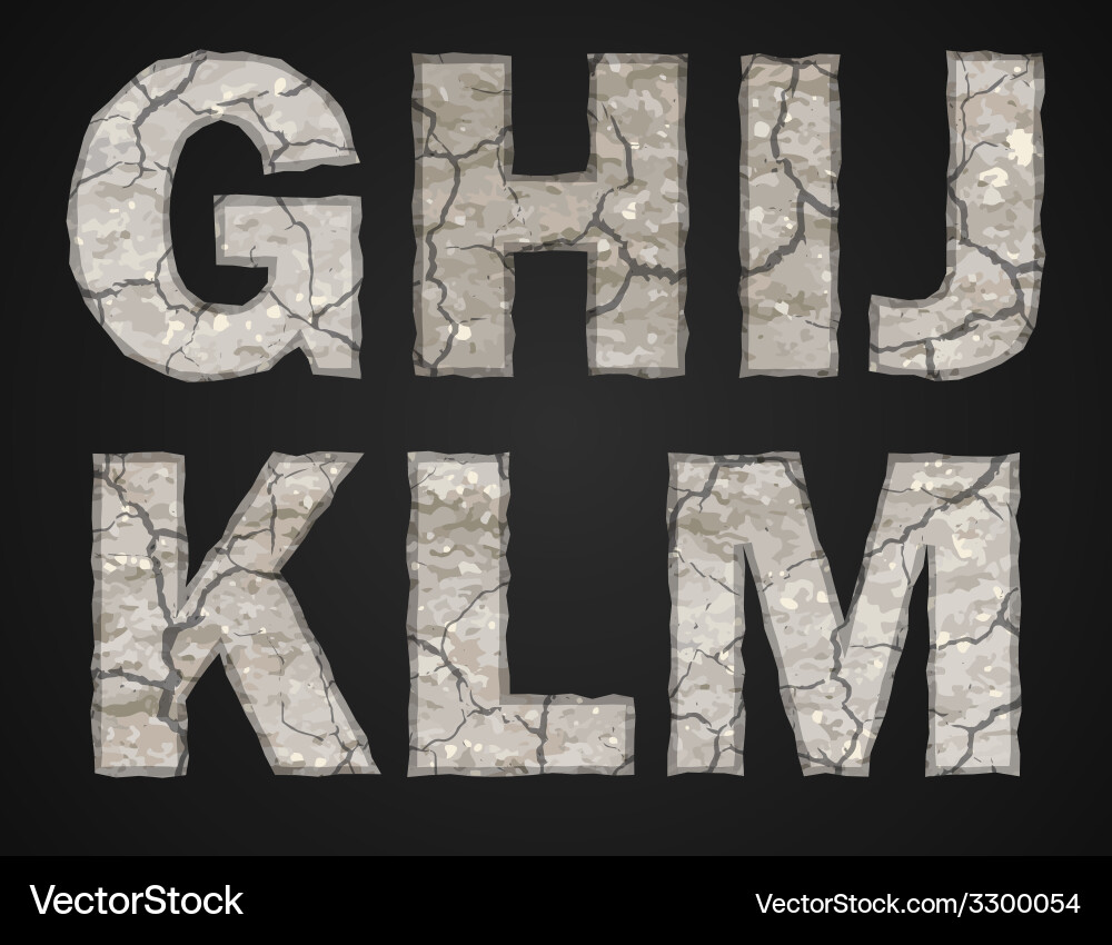 Stone letters set Royalty Free Vector Image - VectorStock