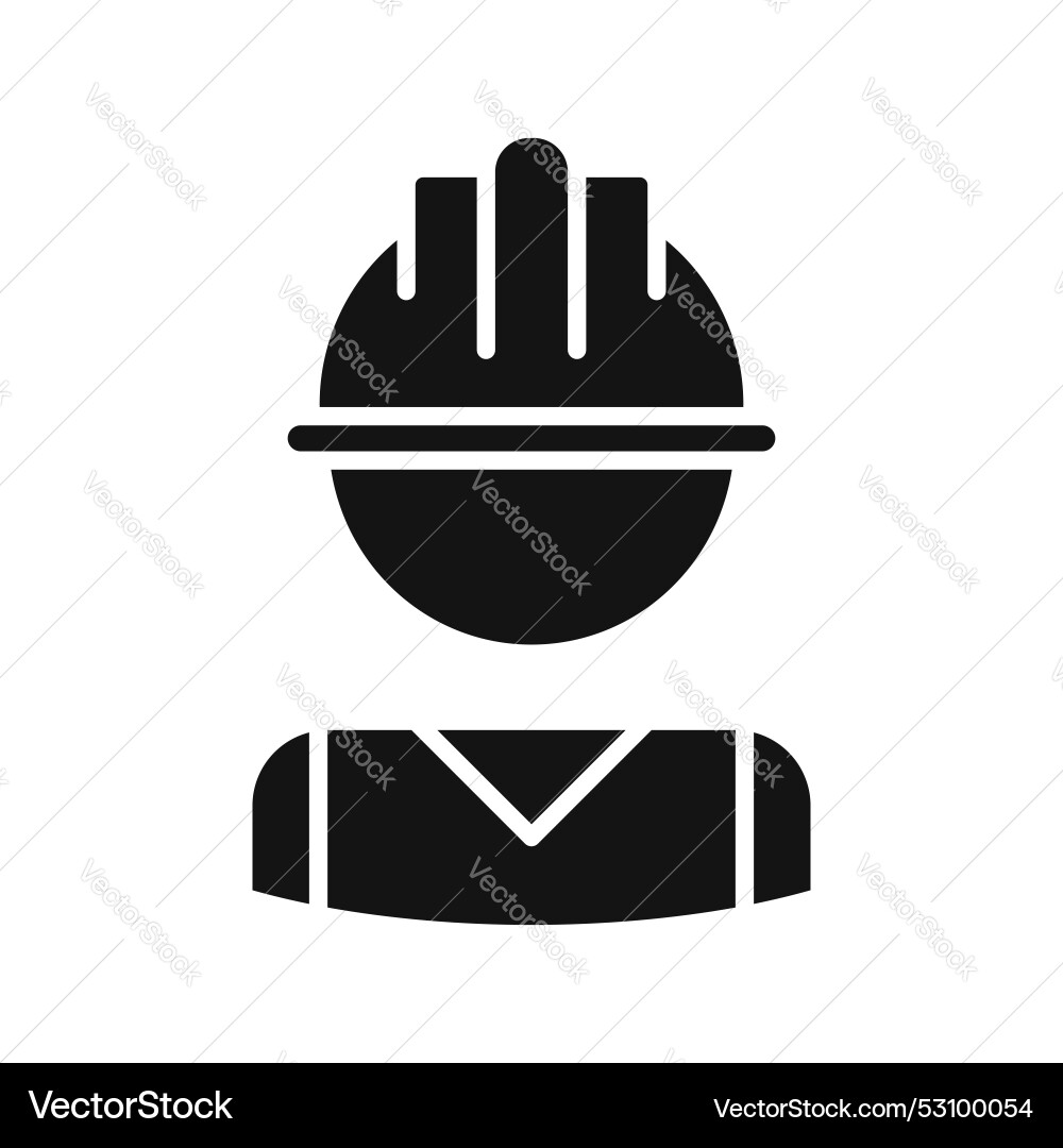 User helmet safety icon isolated on white Vector Image