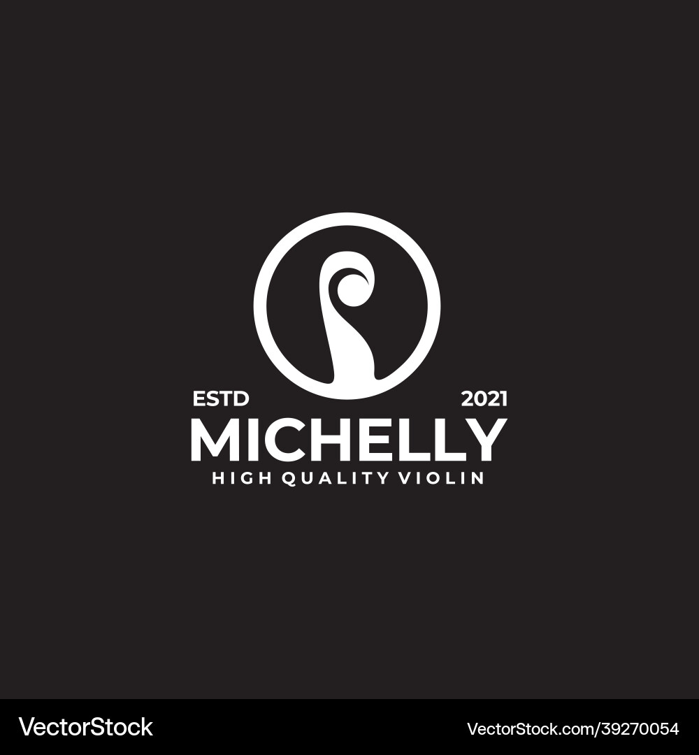 Violin head logo design template Royalty Free Vector Image