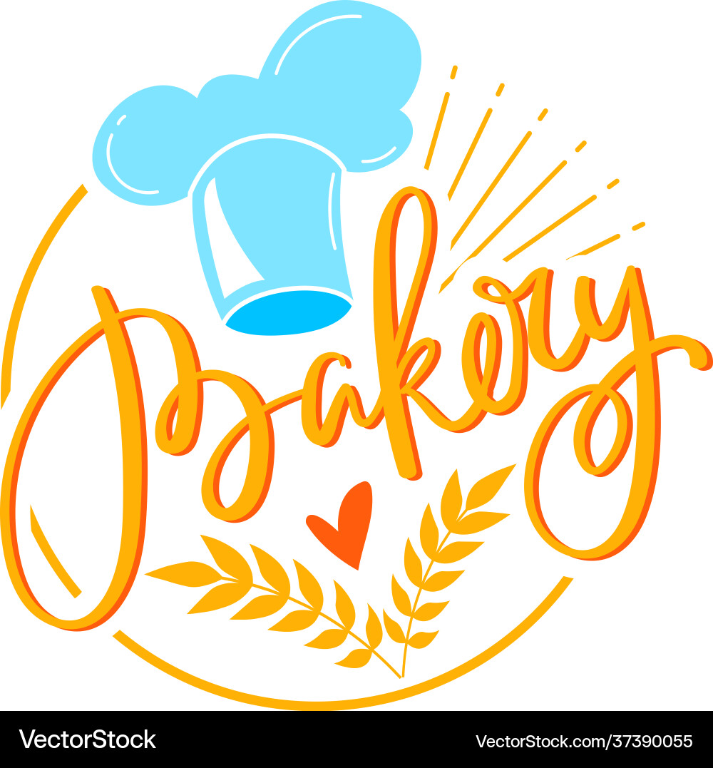 Bakery logo symbol fresh baked goods fried Vector Image