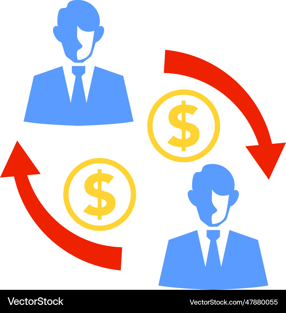 Business money exchange icon graphic Royalty Free Vector