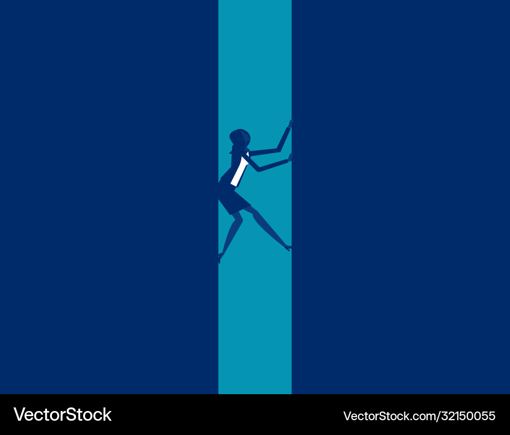 Businessman gap climbing effort and challenge Vector Image
