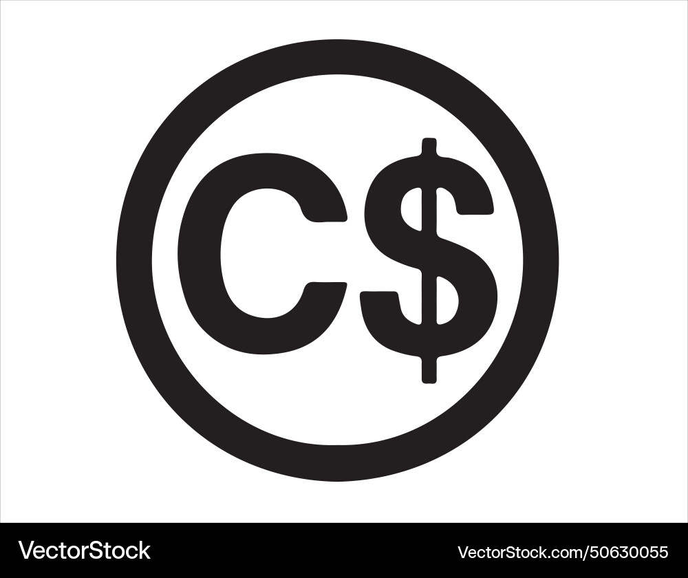 Canada dollar currency sign silhouette Royalty Free Vector